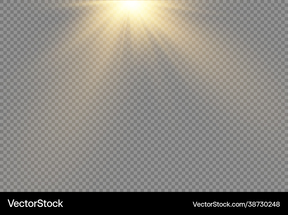 Spotlight projector light effect with yellow rays Vector Image