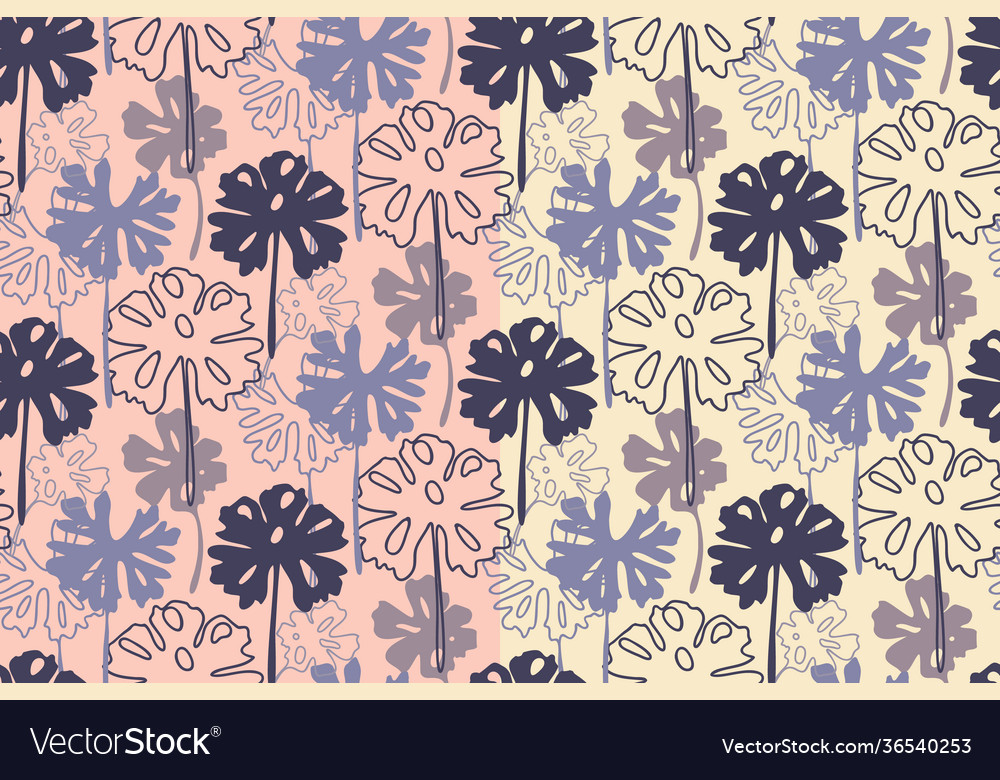 Botanical seamless pattern blue Royalty Free Vector Image
