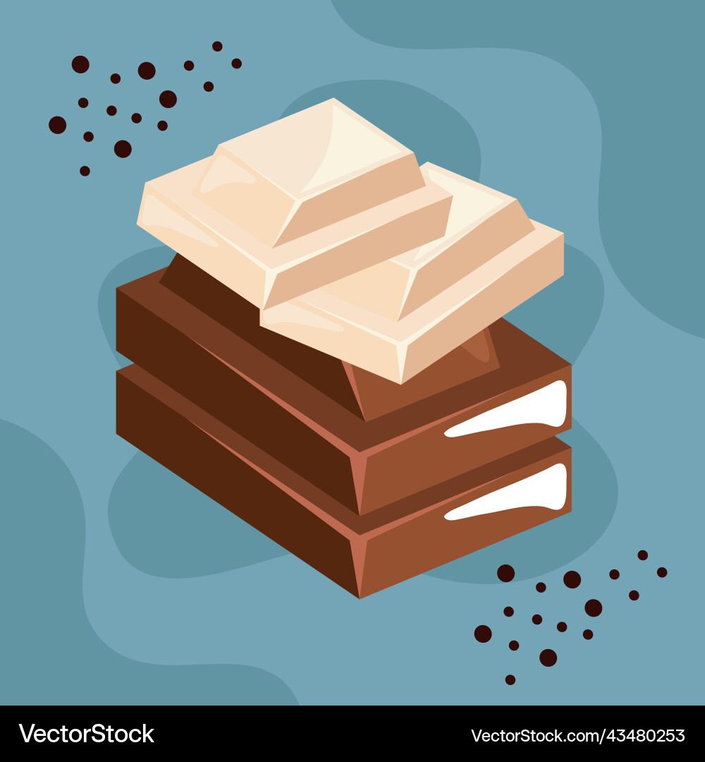 Chocolate sweet pile candies Royalty Free Vector Image