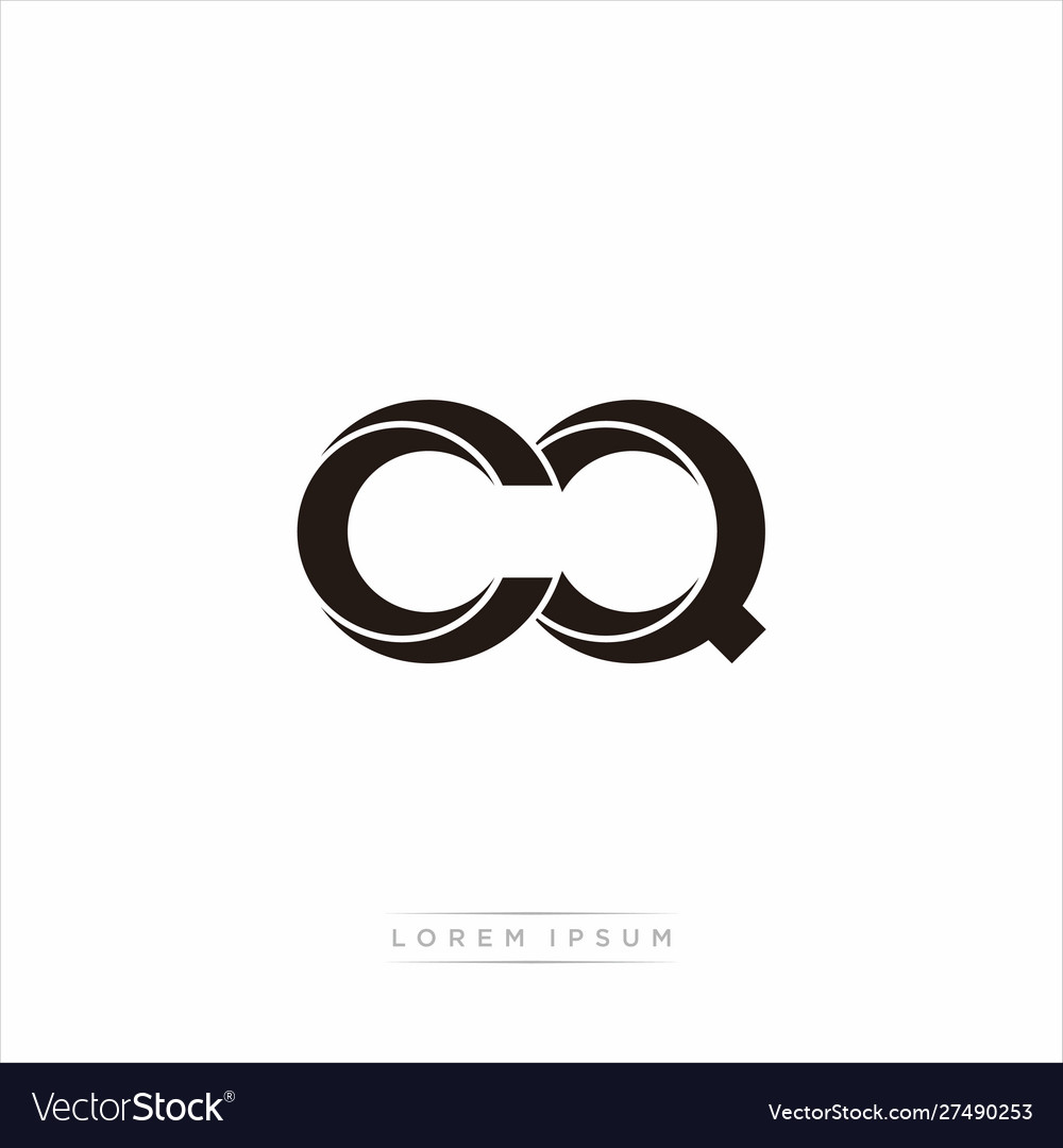 Cq initial letter split lowercase modern monogram Vector Image