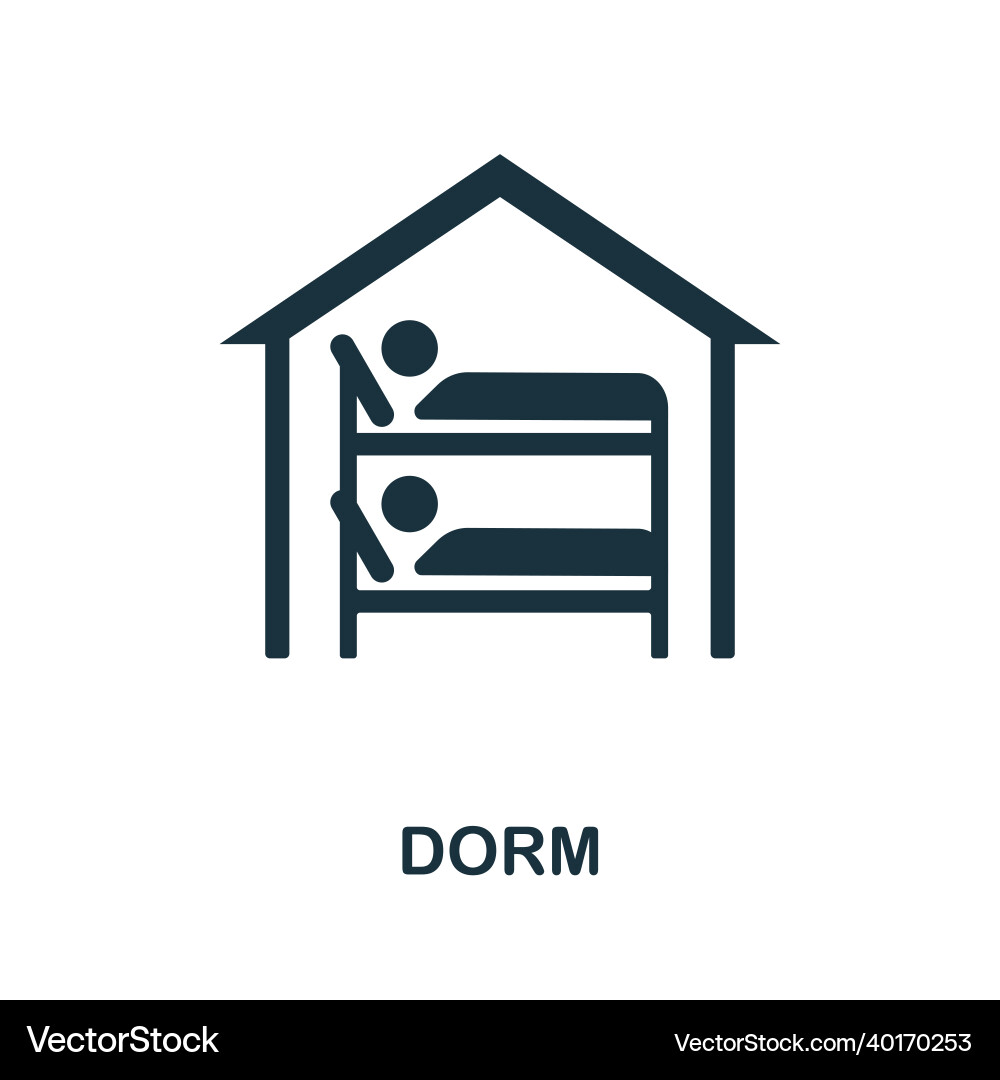 Dorm icon monochrome sign from university Vector Image