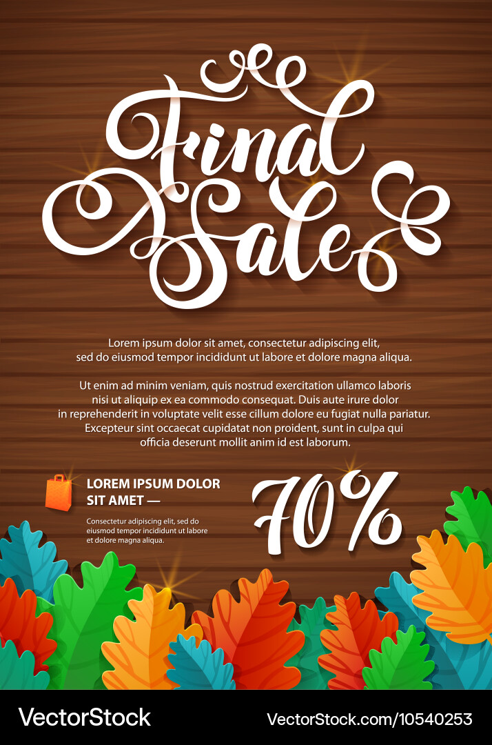 Finale sale hand lettering design template Vector Image