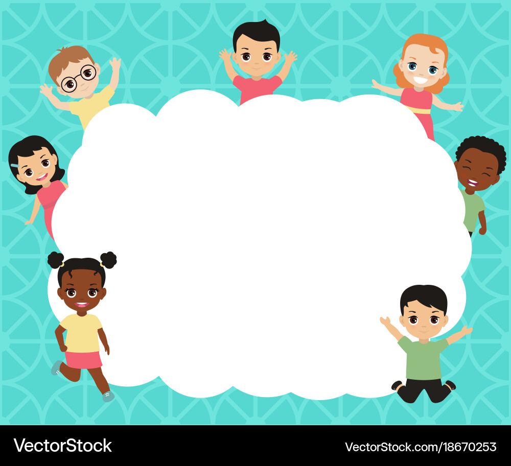 Group of happy children Royalty Free Vector Image