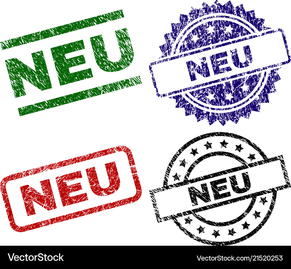 Grunge textured neu stamp seals Royalty Free Vector Image