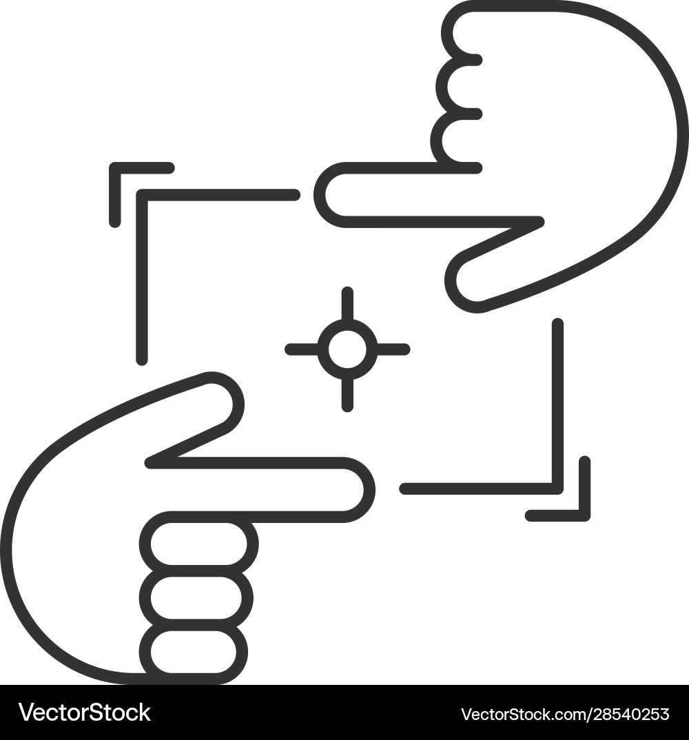 Hands frame linear icon Royalty Free Vector Image