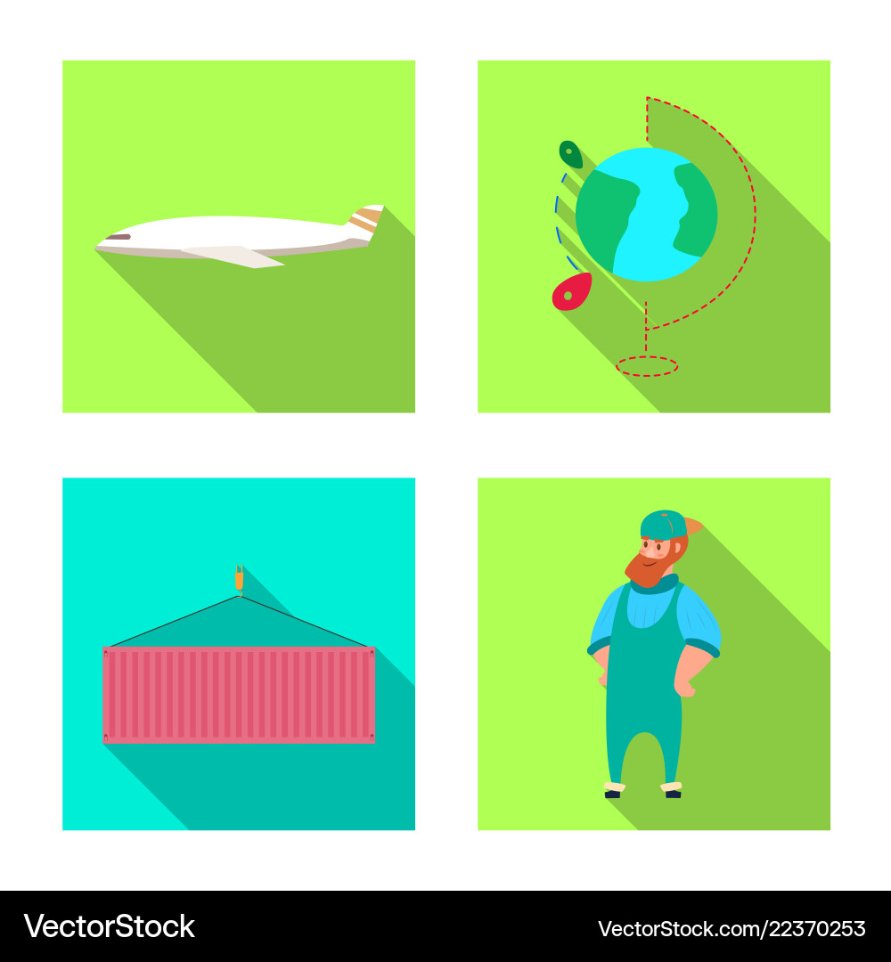 Isolated object of goods and cargo icon set Vector Image