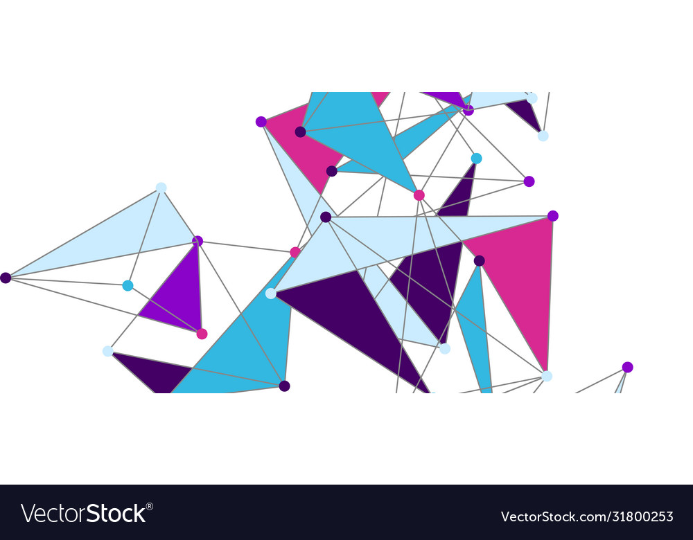 Line points connections triangular technology Vector Image