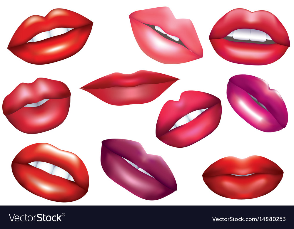 Lips set design element Royalty Free Vector Image