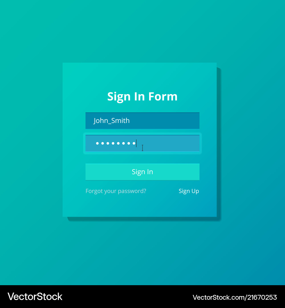 Login screen and sign in form template for mobile Vector Image
