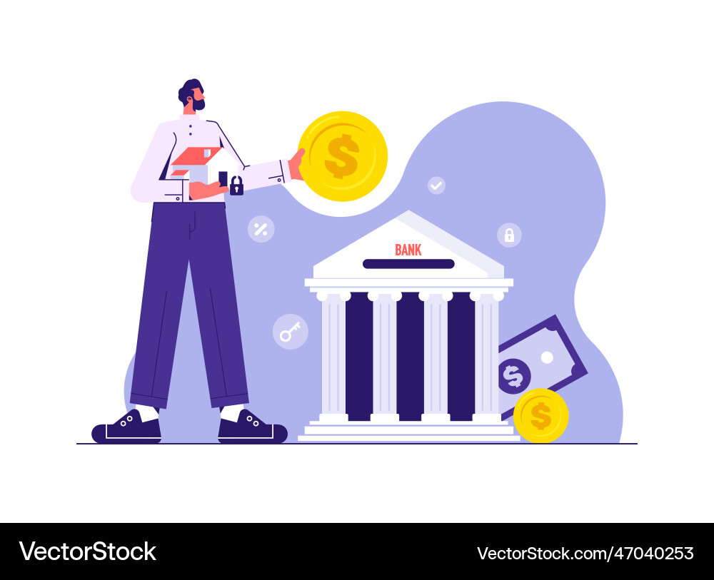 Mortgage loan concept Royalty Free Vector Image