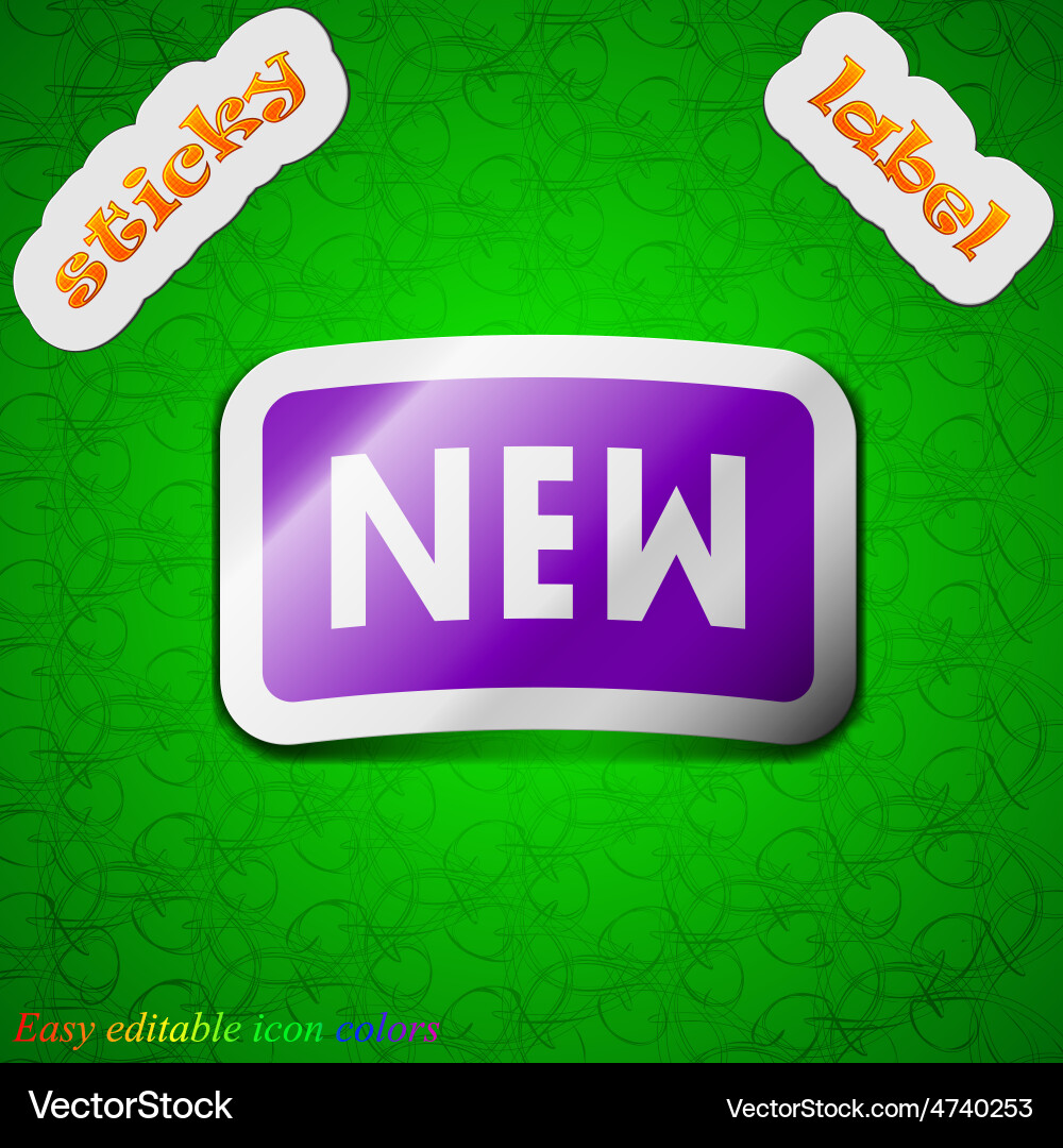 New icon sign symbol chic colored sticky label Vector Image