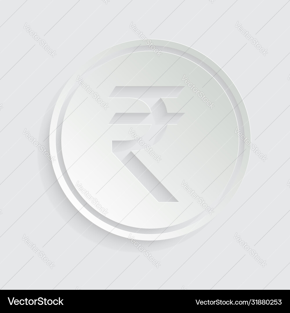 Paper indian rupee icon sign Royalty Free Vector Image
