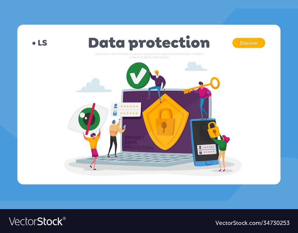 Privacy data protection internet virtual private Vector Image