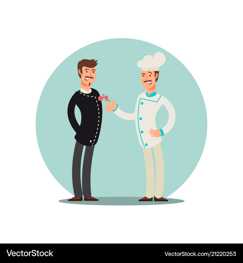 Restaurant team cartoon character chef and Vector Image