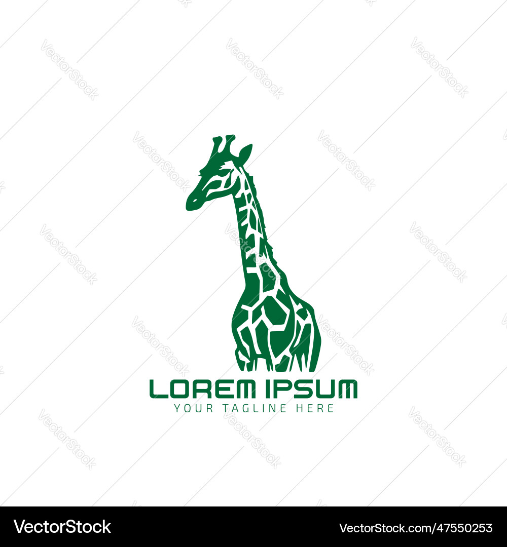 Simple minimalist giraffe logo icon silhouette Vector Image