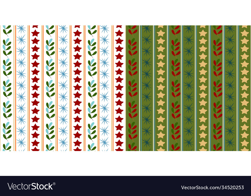 Striped seamless pattern with winter elements Vector Image