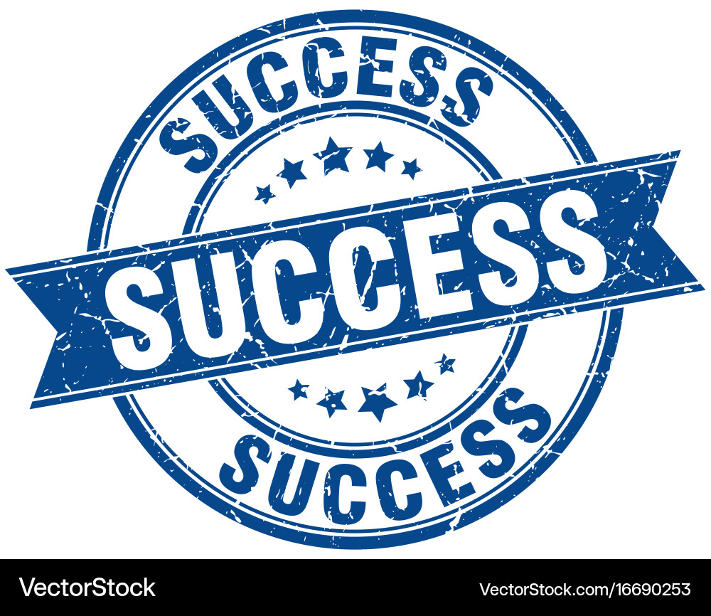 Success round grunge ribbon stamp Royalty Free Vector Image