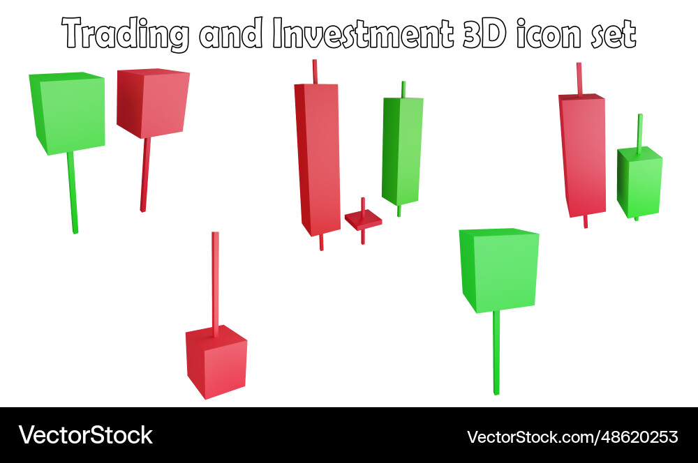 Trading and investment clipart element 3d render Vector Image