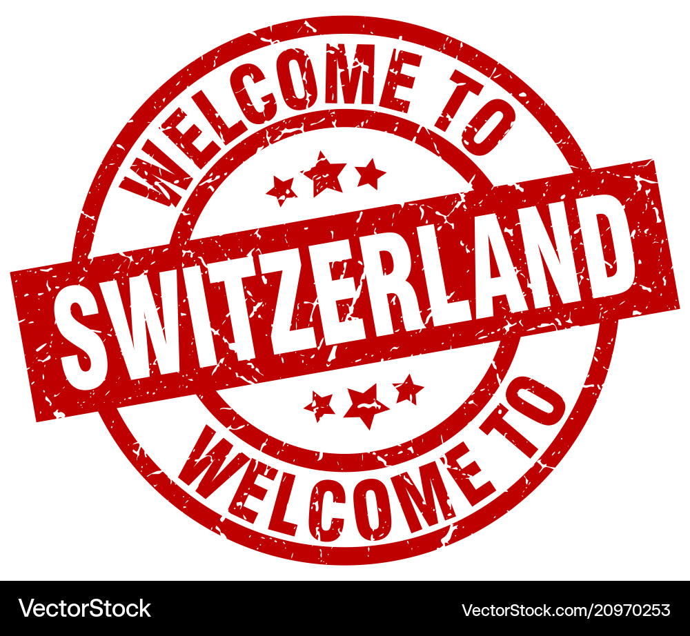 Welcome to switzerland red stamp Royalty Free Vector Image