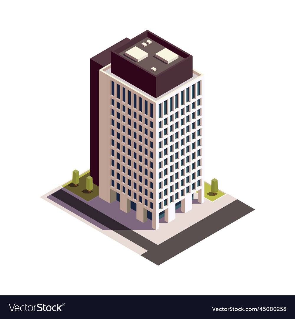 Cube skyscraper isometric composition Royalty Free Vector Cube skyscraper isometric composition Royalty Free Vector