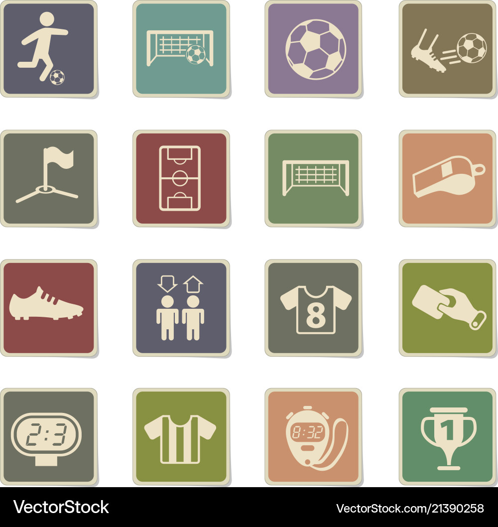 Football icon set Royalty Free Vector Image - VectorStock