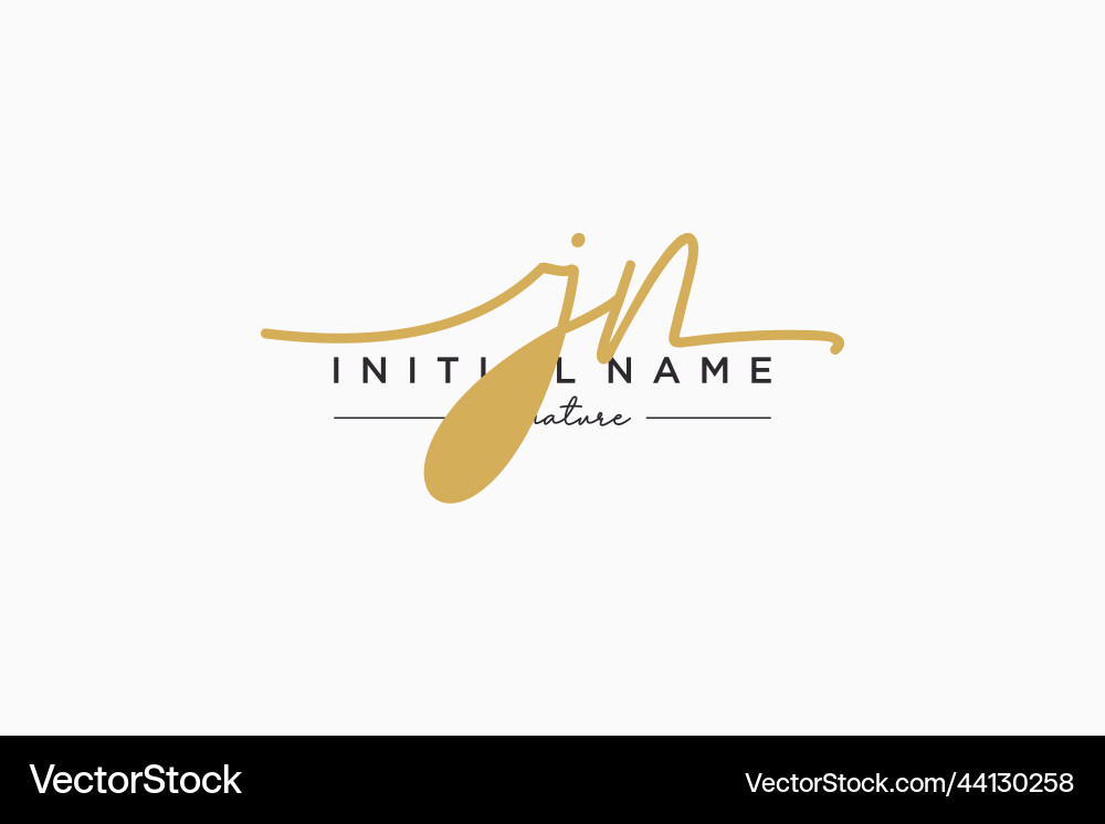 Initial jn signature logo template hand drawn Vector Image