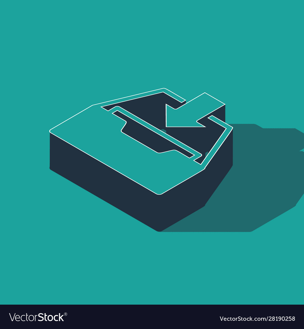 Isometric download inbox icon isolated on green Vector Image Isometric download inbox icon isolated on green Vector Image
