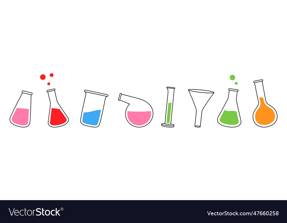 Laboratory glassware chemistry glassware conical Vector Image