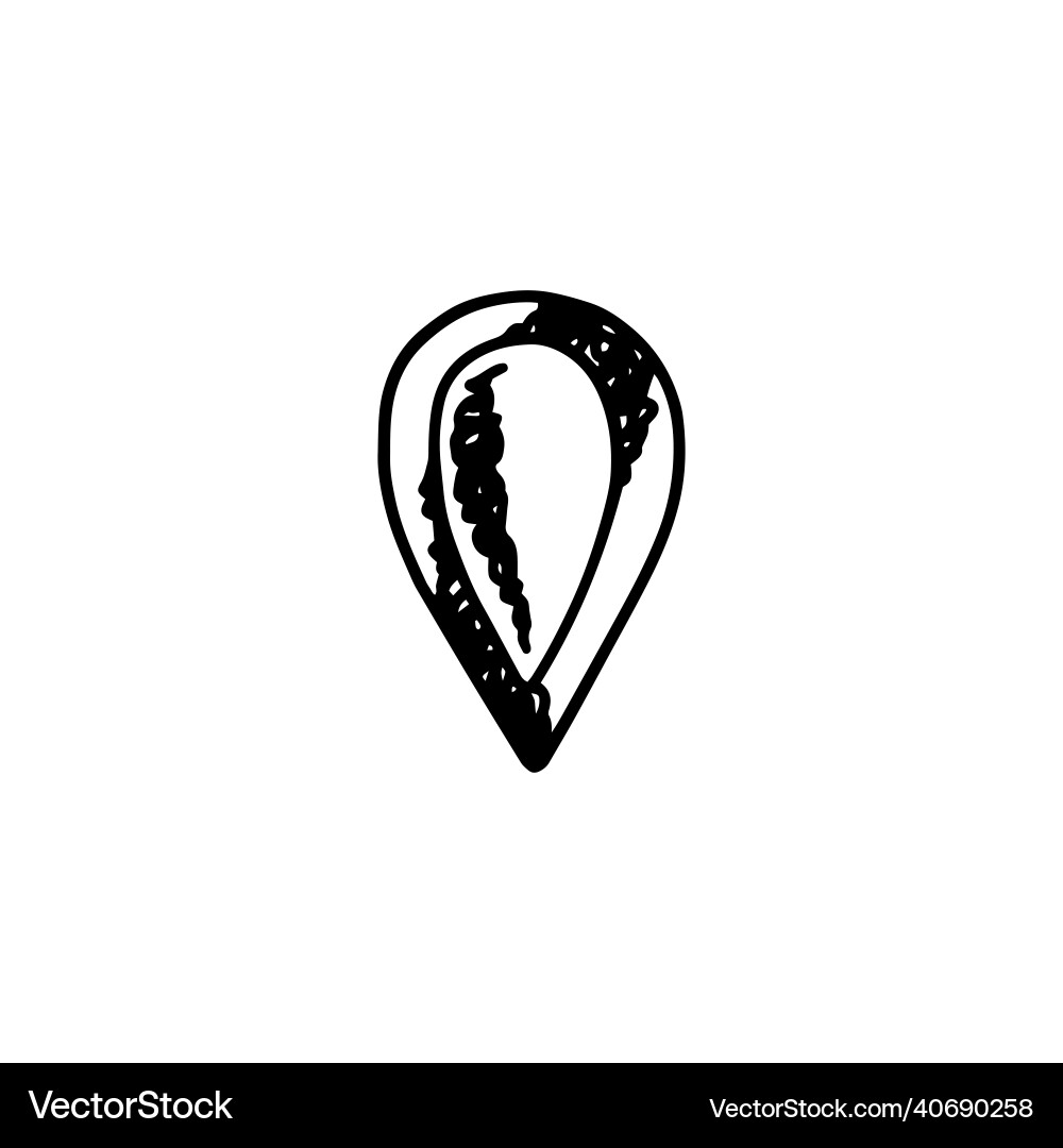 Map pin symbol or navigation sign icon hand drawn Vector Image