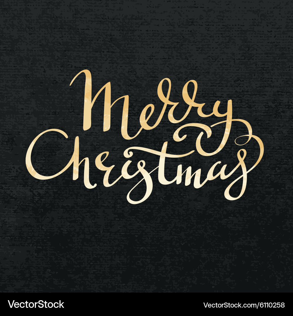 Merry christmas gold lettering Royalty Free Vector Image