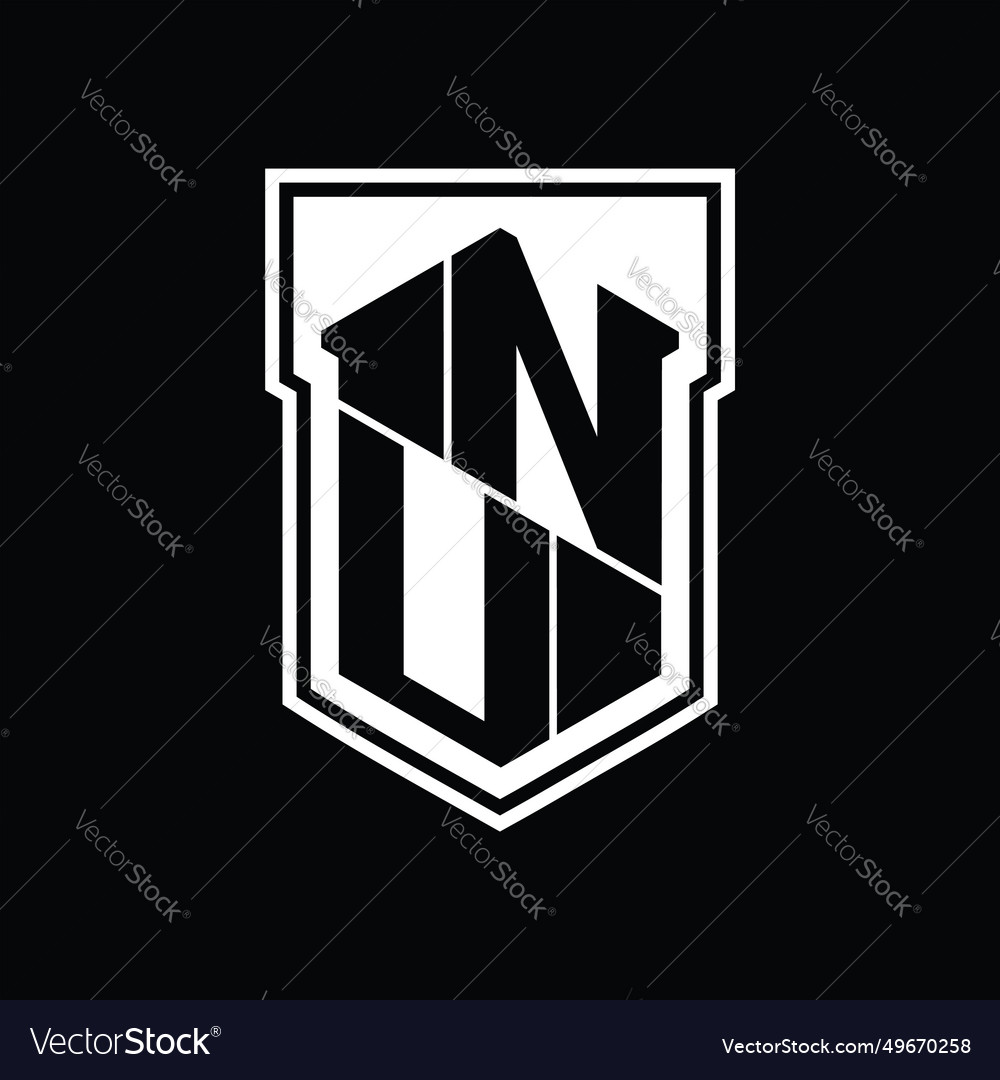 Nu logo monogram hexagon geometric up and down Vector Image