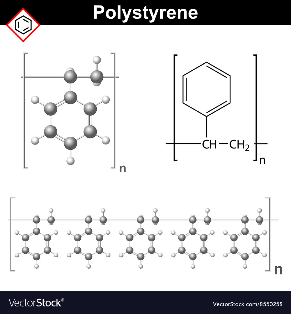 Polystyrene polymer Royalty Free Vector Image - VectorStock