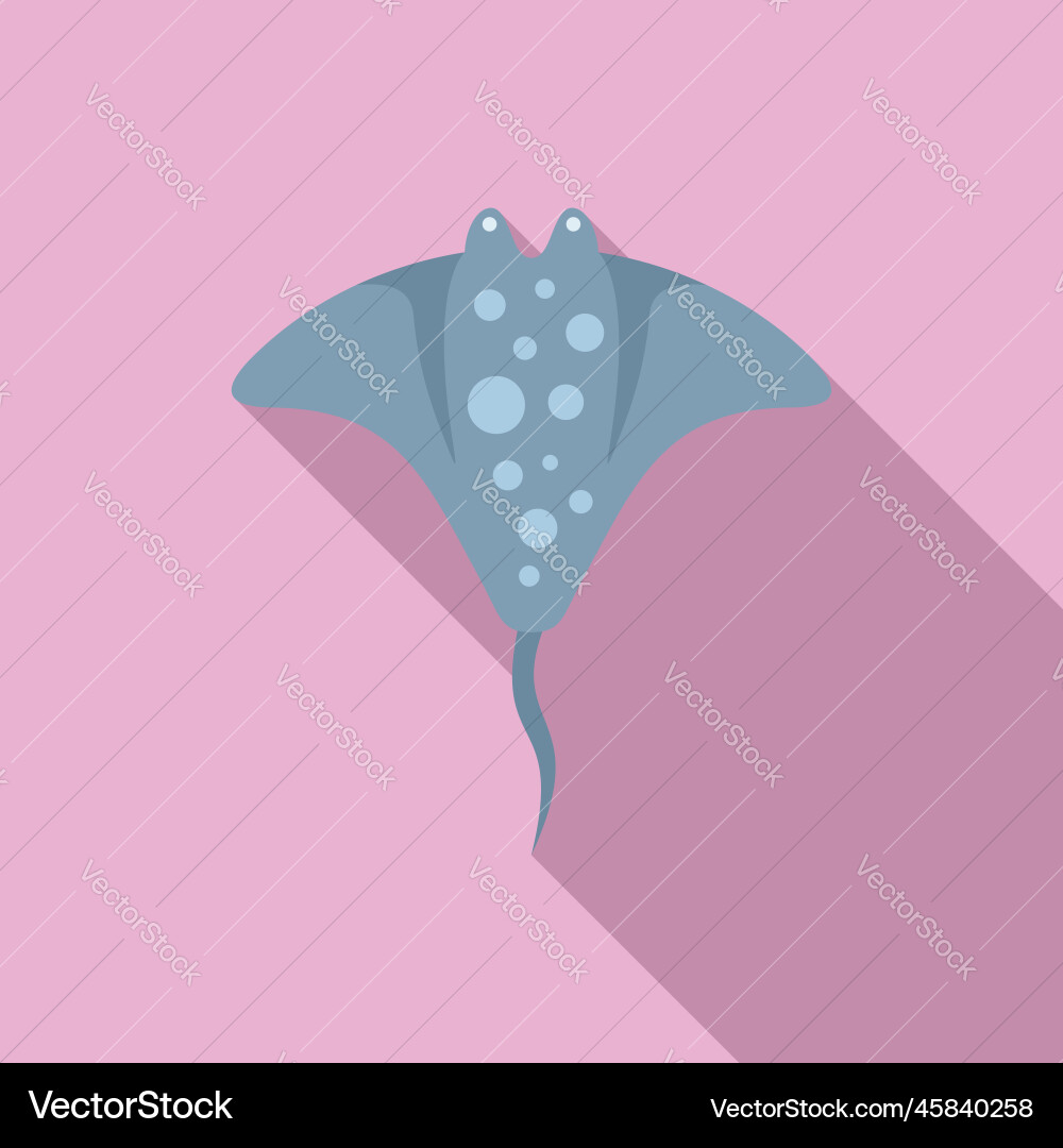 Stingray icon flat sea animal Royalty Free Vector Image