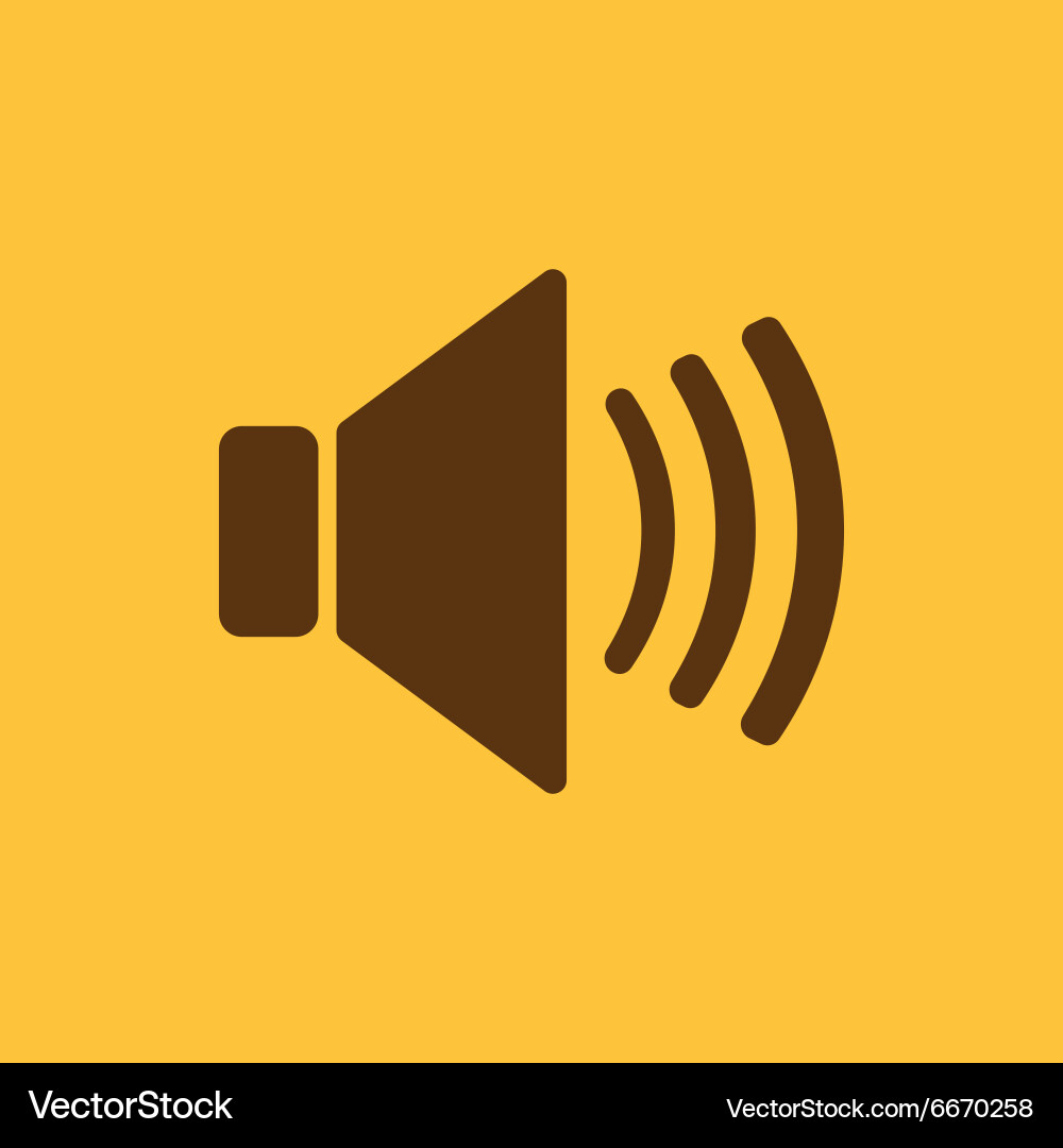 The speaker icon sound symbol flat Royalty Free Vector Image