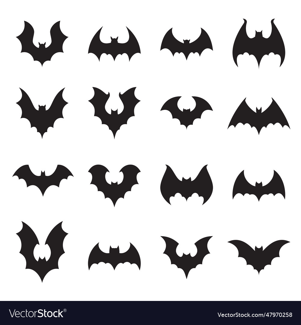 Vampire bat silhouette halloween bats decoration Vector Image Vampire bat silhouette halloween bats decoration Vector Image