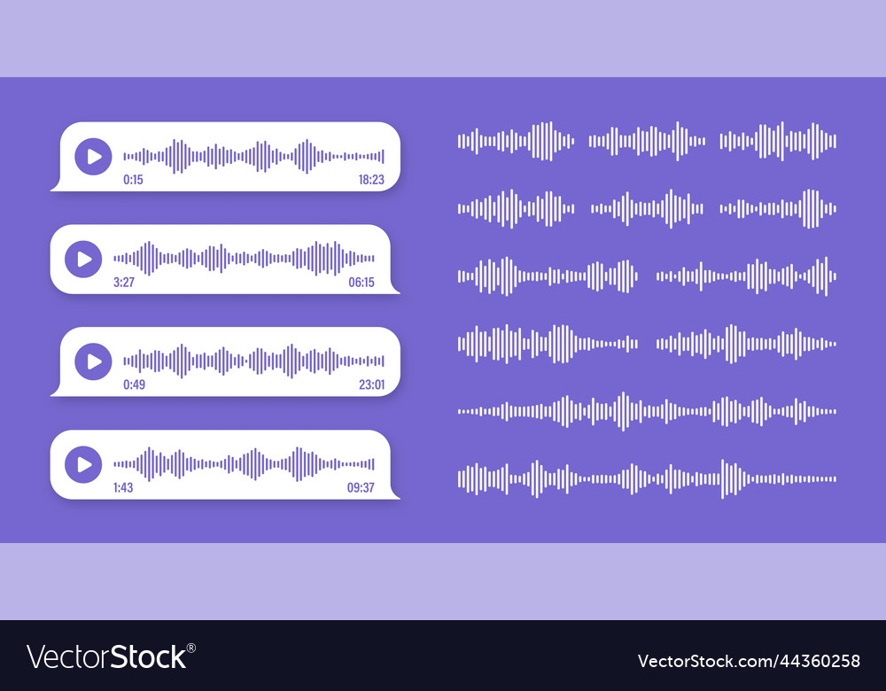 Voice audio message violet speech bubble sms Vector Image