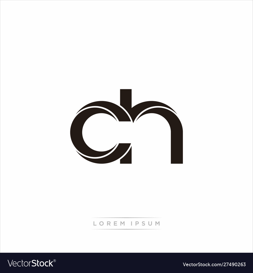 Ch initial letter split lowercase modern monogram Vector Image