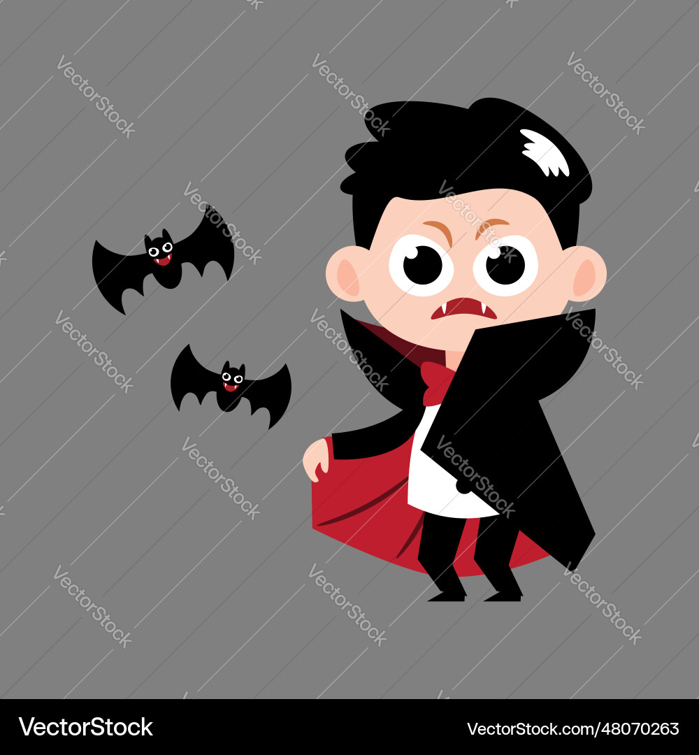 Dracula cute halloween cartoon characters Vector Image
