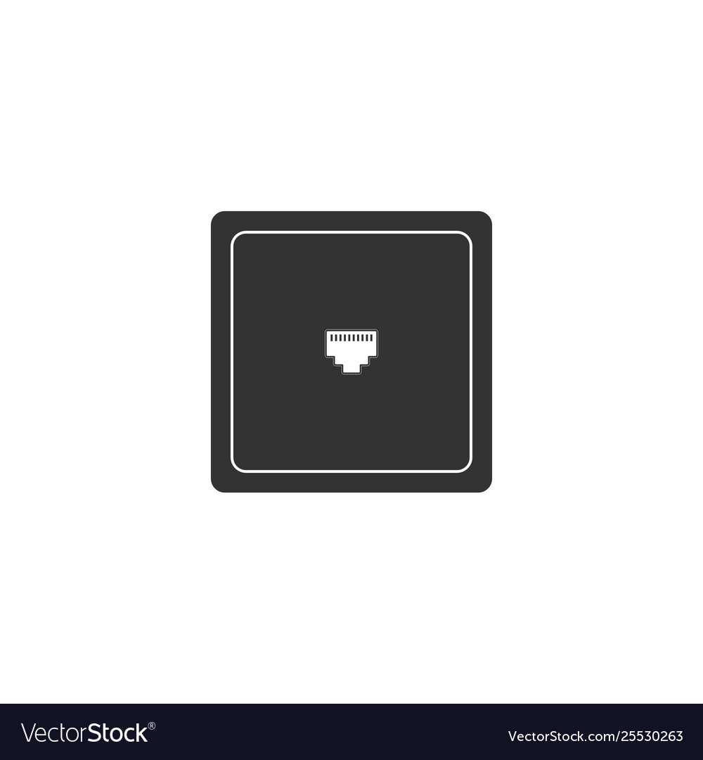 Ethernet socket sign network port - cable socket Vector Image