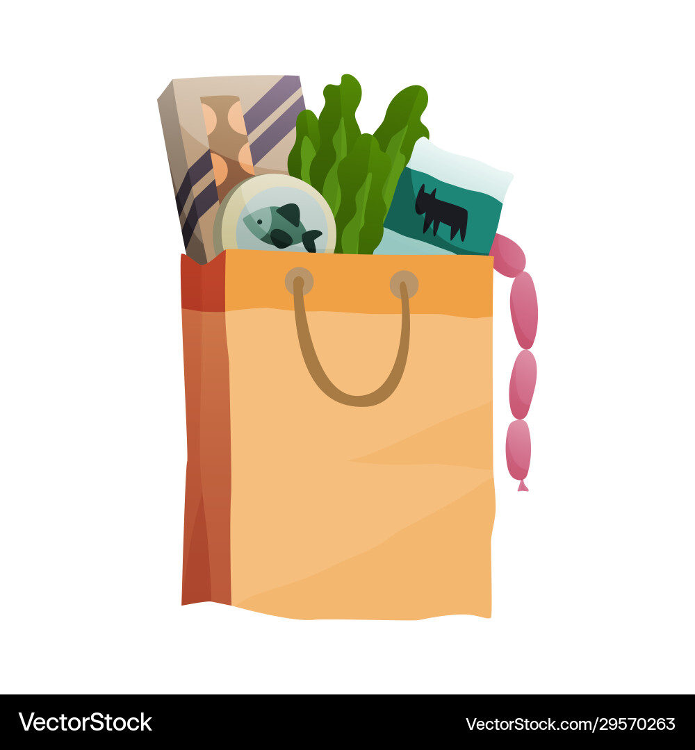 Fresh food in a paper bag Royalty Free Vector Image