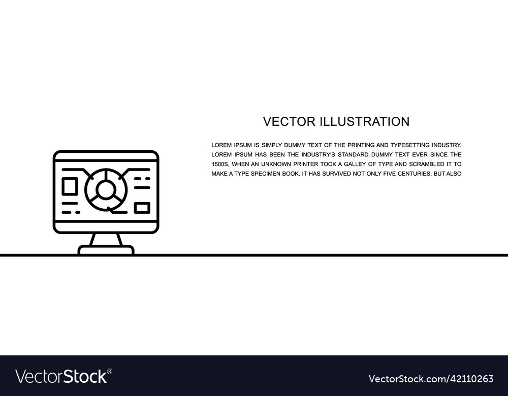 Graph diagram programming seo one line Royalty Free Vector