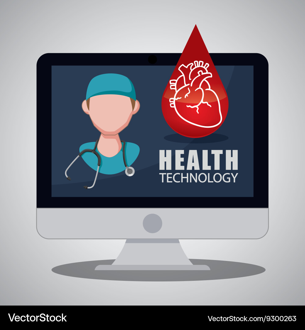 Health care design technology icon isolated Vector Image