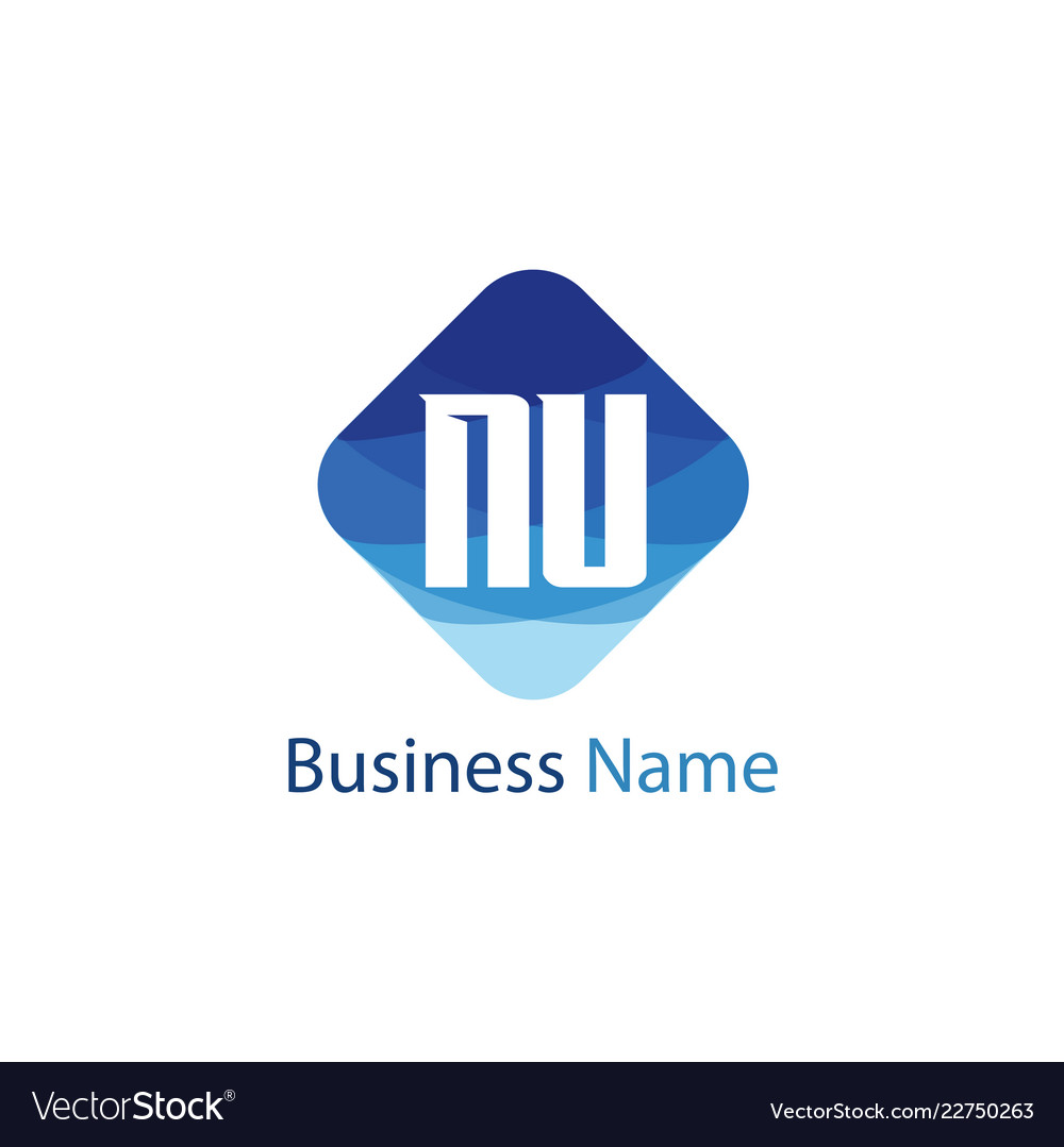 Initial letter nu logo template design Royalty Free Vector