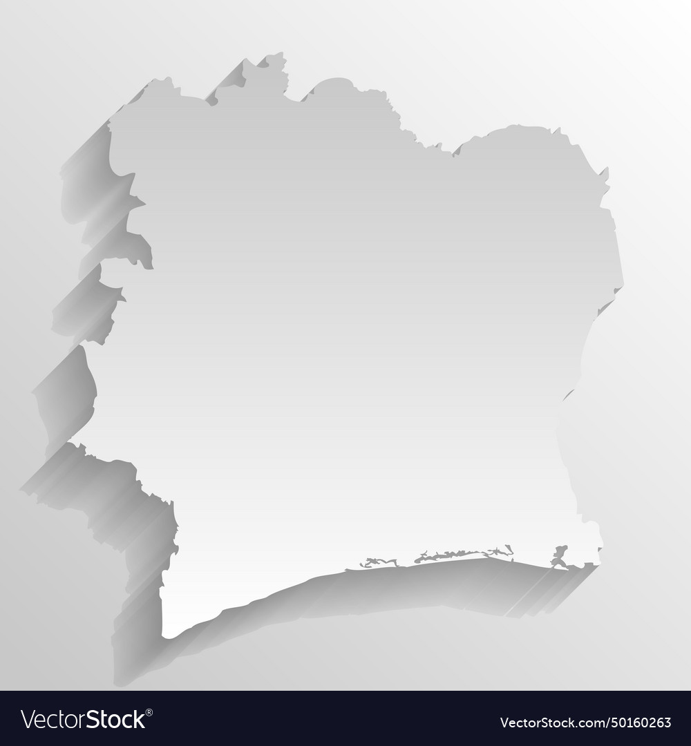 Ivory Coast Country Map Silhouette Royalty Free Vector Image