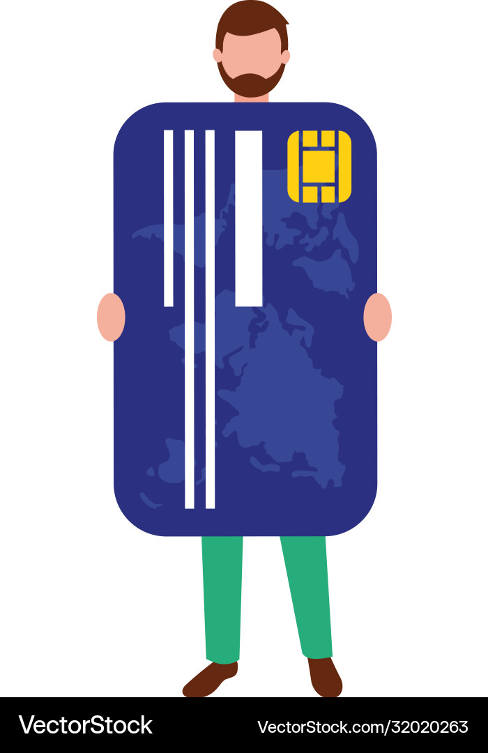 Man avatar with credit card design Royalty Free Vector Image