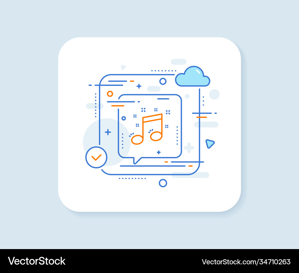 Musical note line icon music sign Royalty Free Vector Image