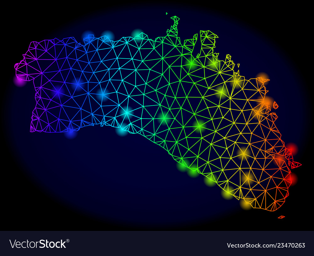 Polygonal Wire Frame Spectrum Mesh Map Royalty Free Vector