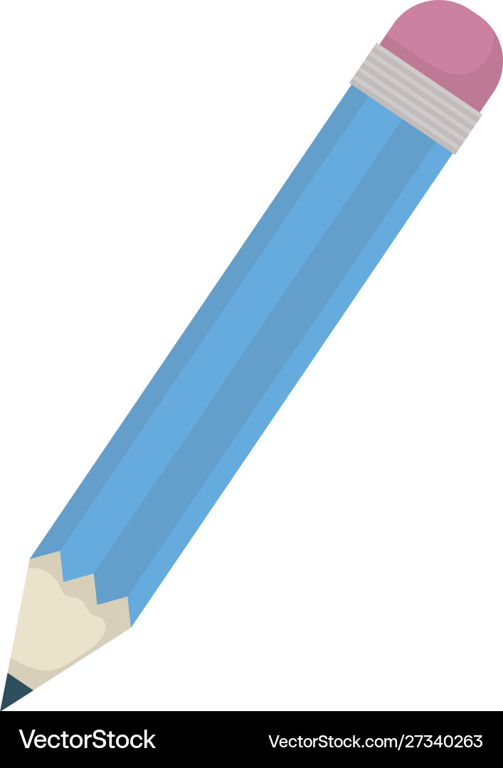 School blue pencil supply education icon Vector Image