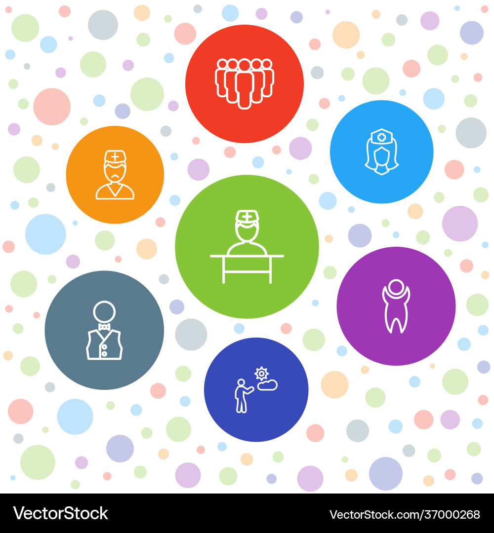7 staff icons Royalty Free Vector Image - VectorStock