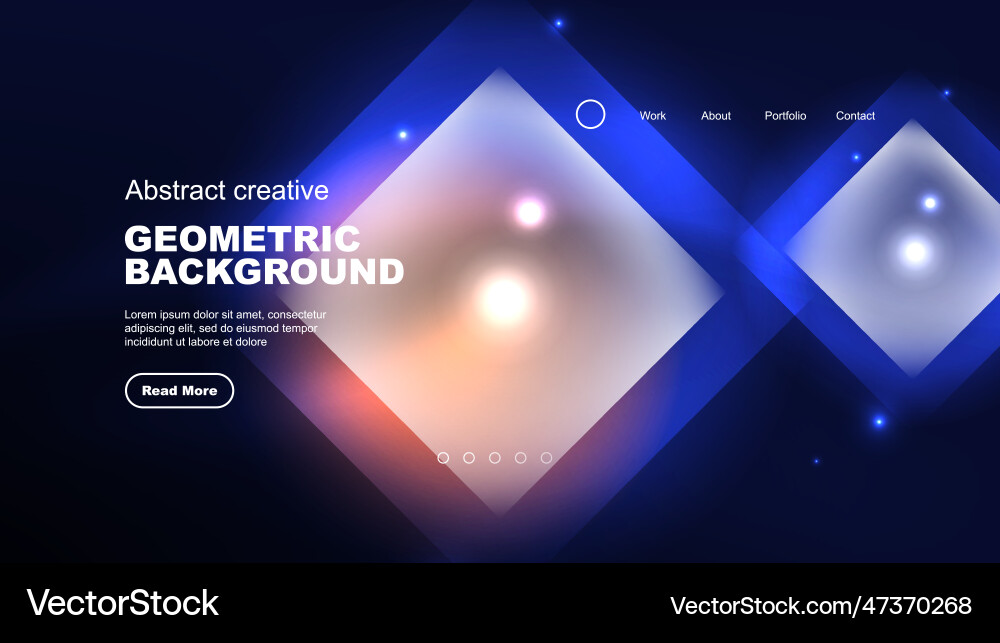 Abstract background landing page glass geometric Vector Image